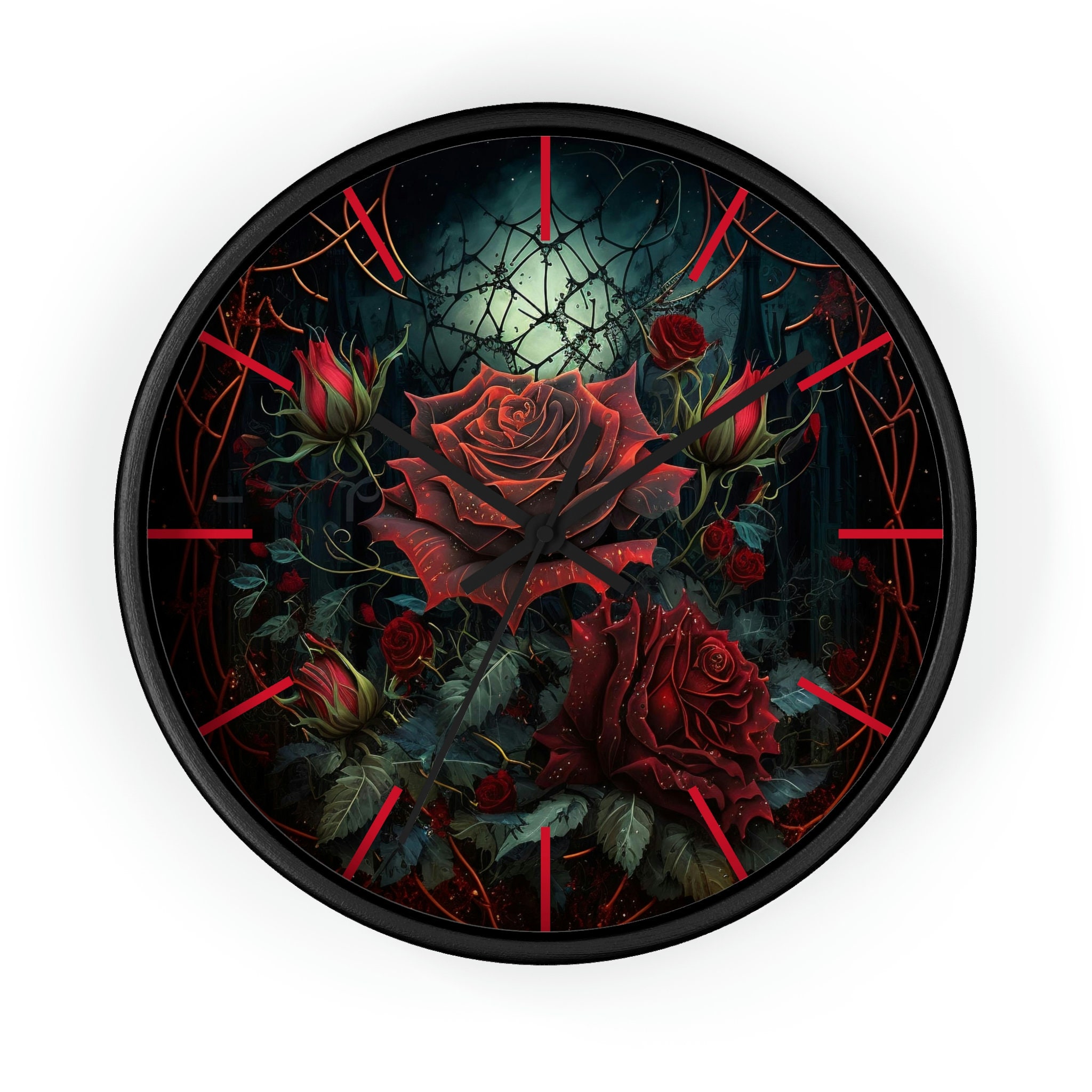 Gothic Roses Wall Clock, Fantasy, Home Decor, Gothic, Goth - Etsy