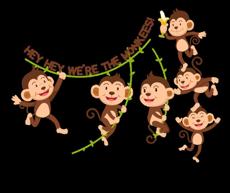 Hey Hey We're the Monkees. Monkeys on a Vine. - Etsy