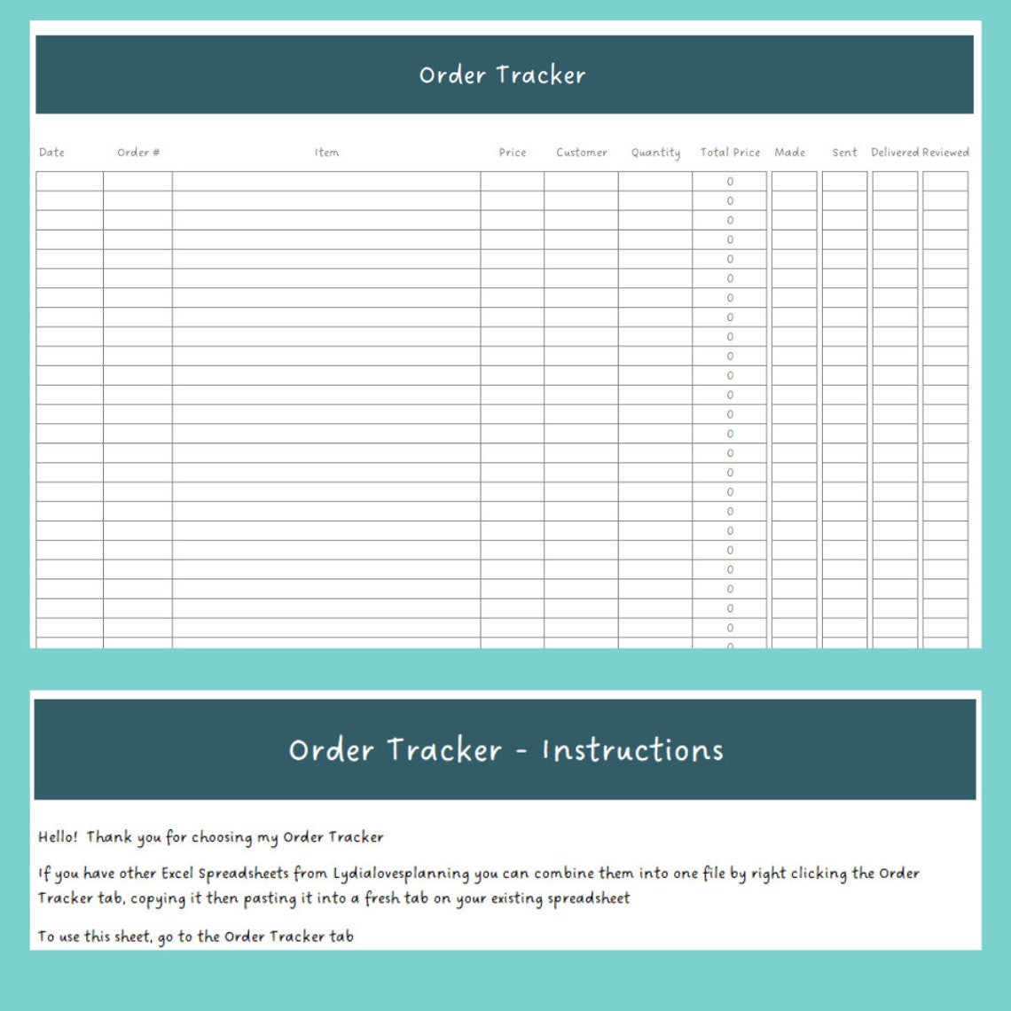 Excel Order Tracker for Small Business - Etsy