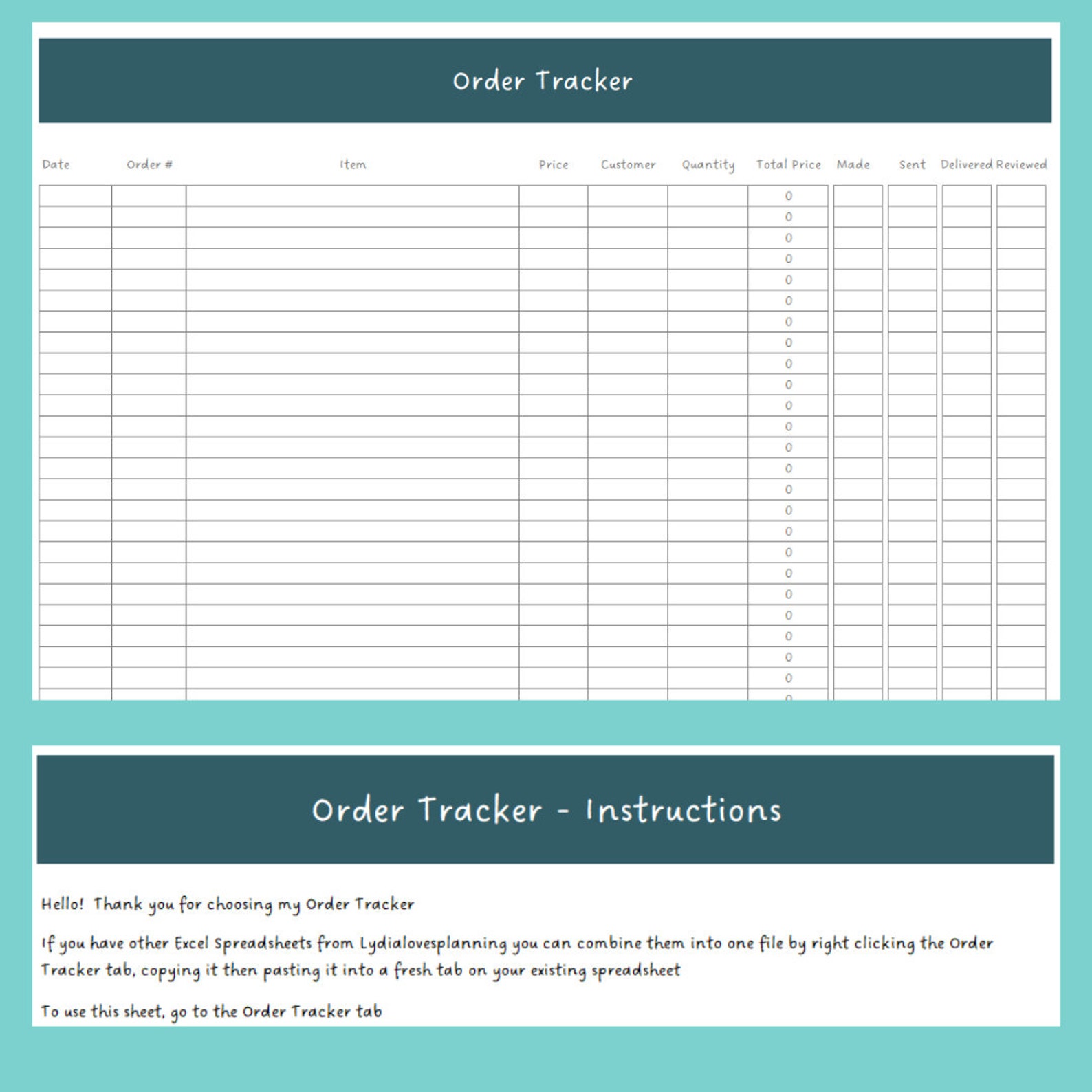 Excel Order Tracker for Small Business - Etsy