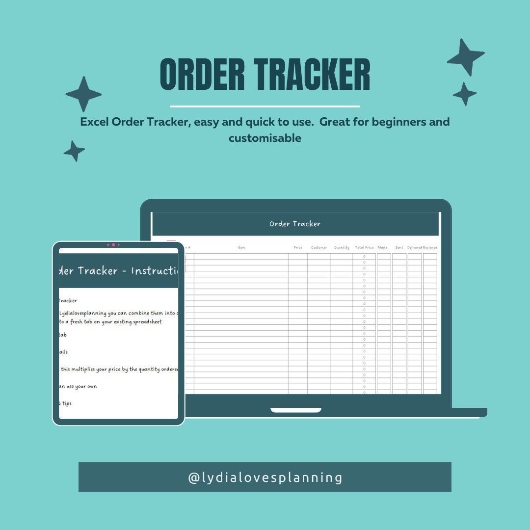 Excel Order Tracker for Small Business - Etsy