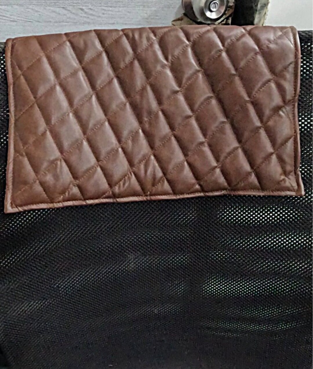 LEATHER HEADREST COVER | Leather Quilted Stitch Recliner Chair Headrest ...