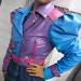 Womens MULTI-COLOR Blue, Pink, Lavender Biker Leather Crop Jacket ...