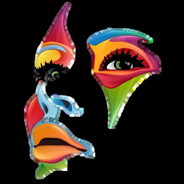 Abstract Face Print - Etsy