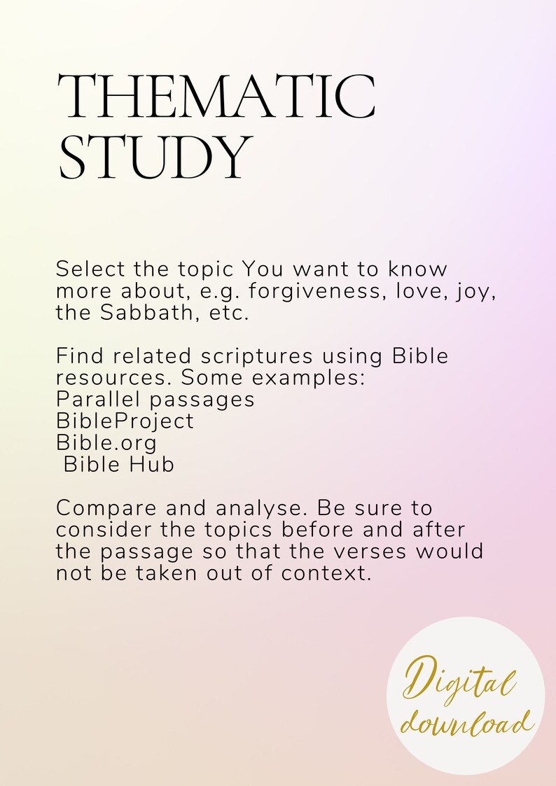 Bible Study Method Cards (printable) - Bible Reading Tools, Scripture ...