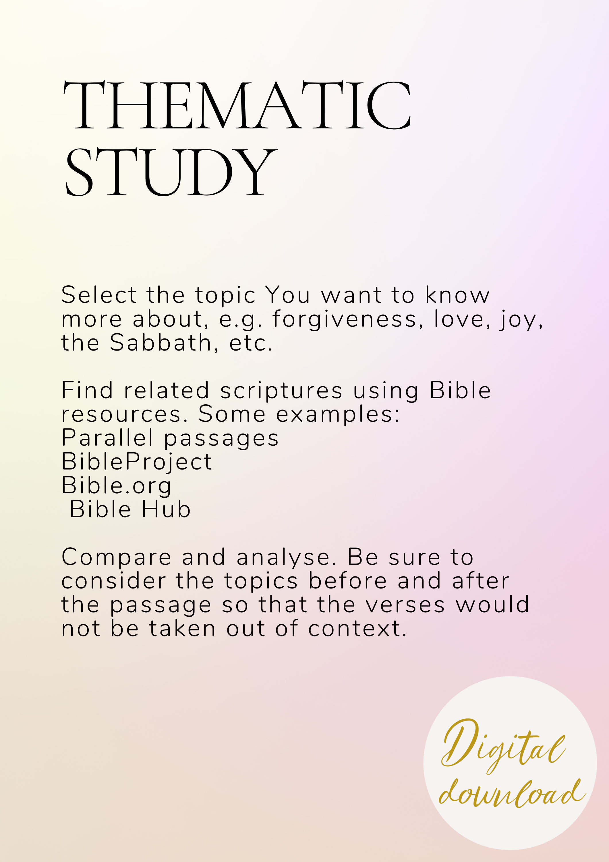 Bible Study Method Cards (printable) - Bible Reading Tools, Scripture ...