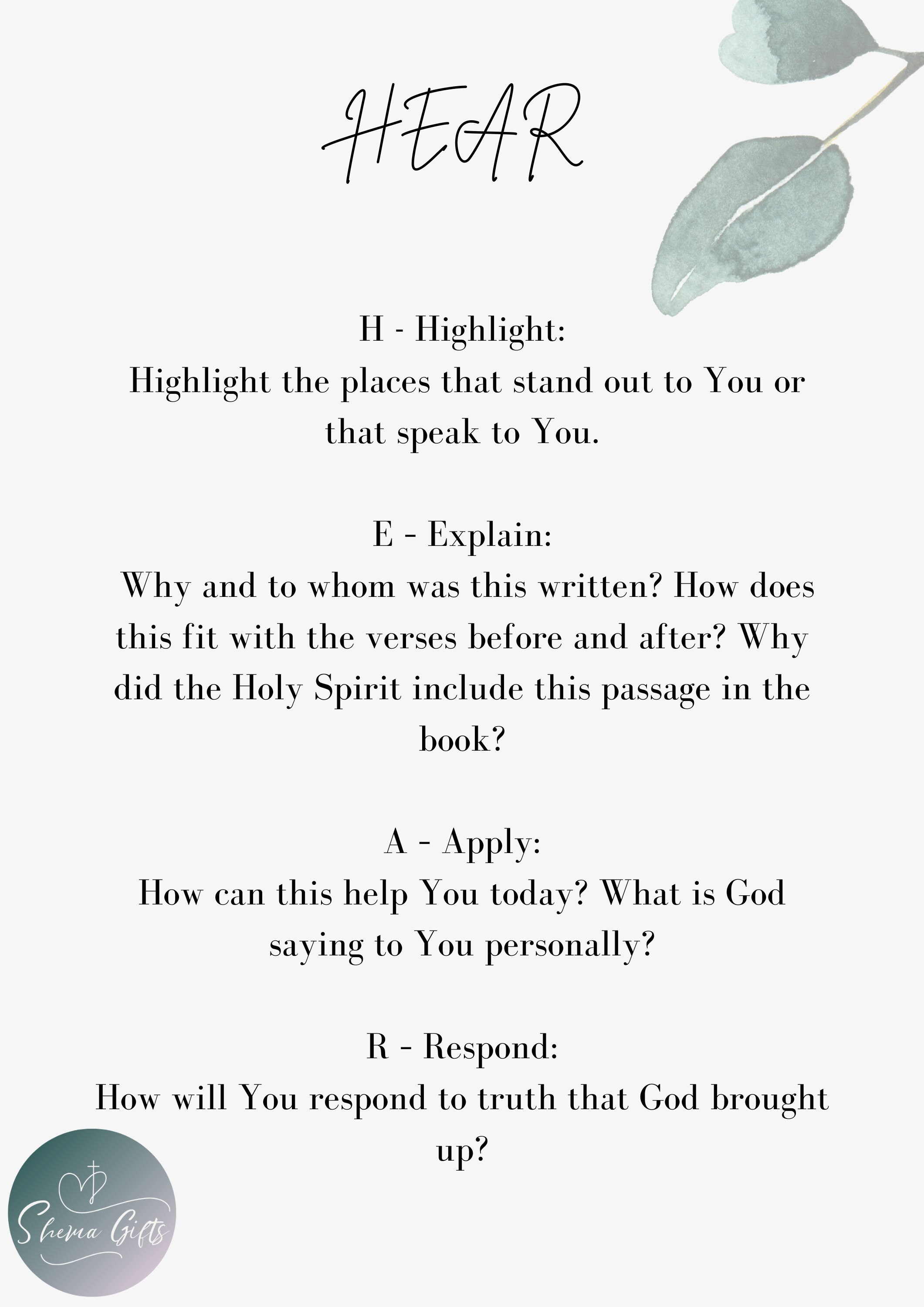 Bible Study Method Cards printable Bible Reading Tools - Etsy