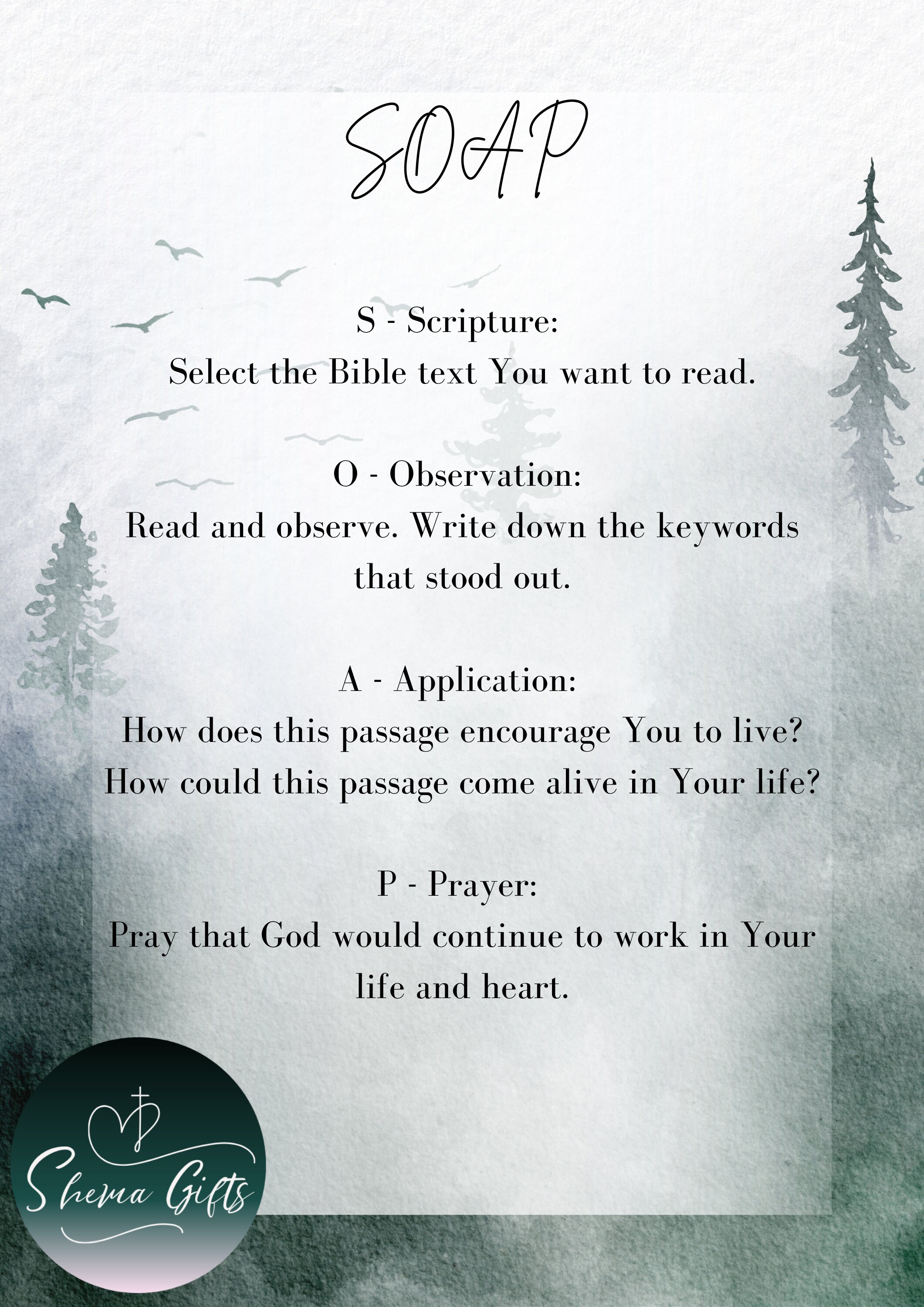 Bible Study Method Cards printable Bible Reading Tools - Etsy