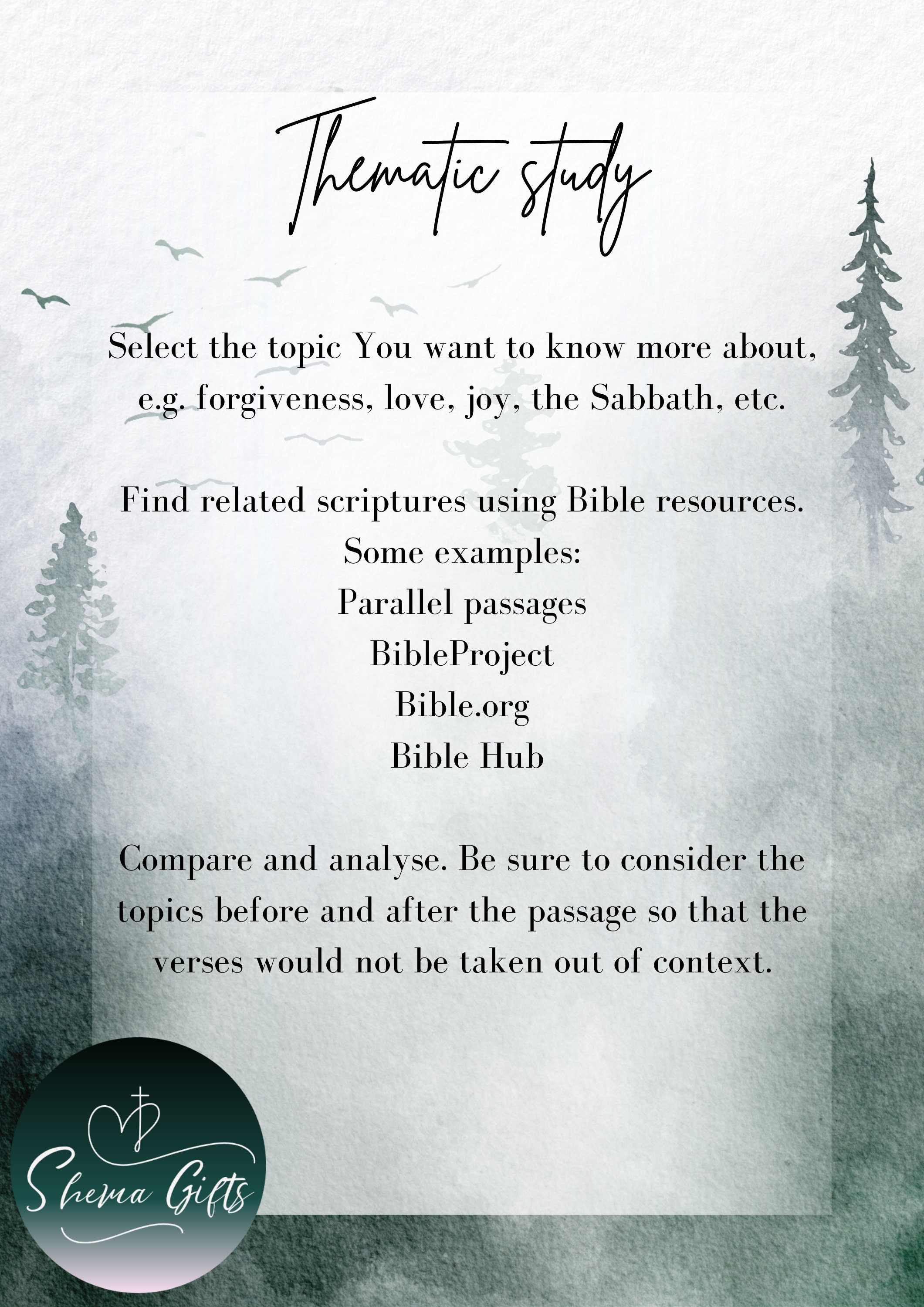 Bible Study Method Cards printable Bible Reading Tools - Etsy