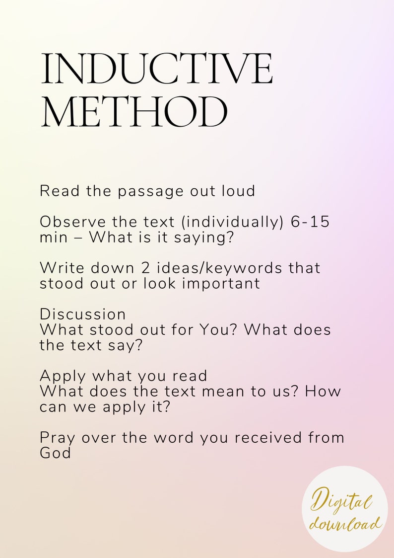 Bible Study Method Cards (printable) - Bible Reading Tools, Scripture ...