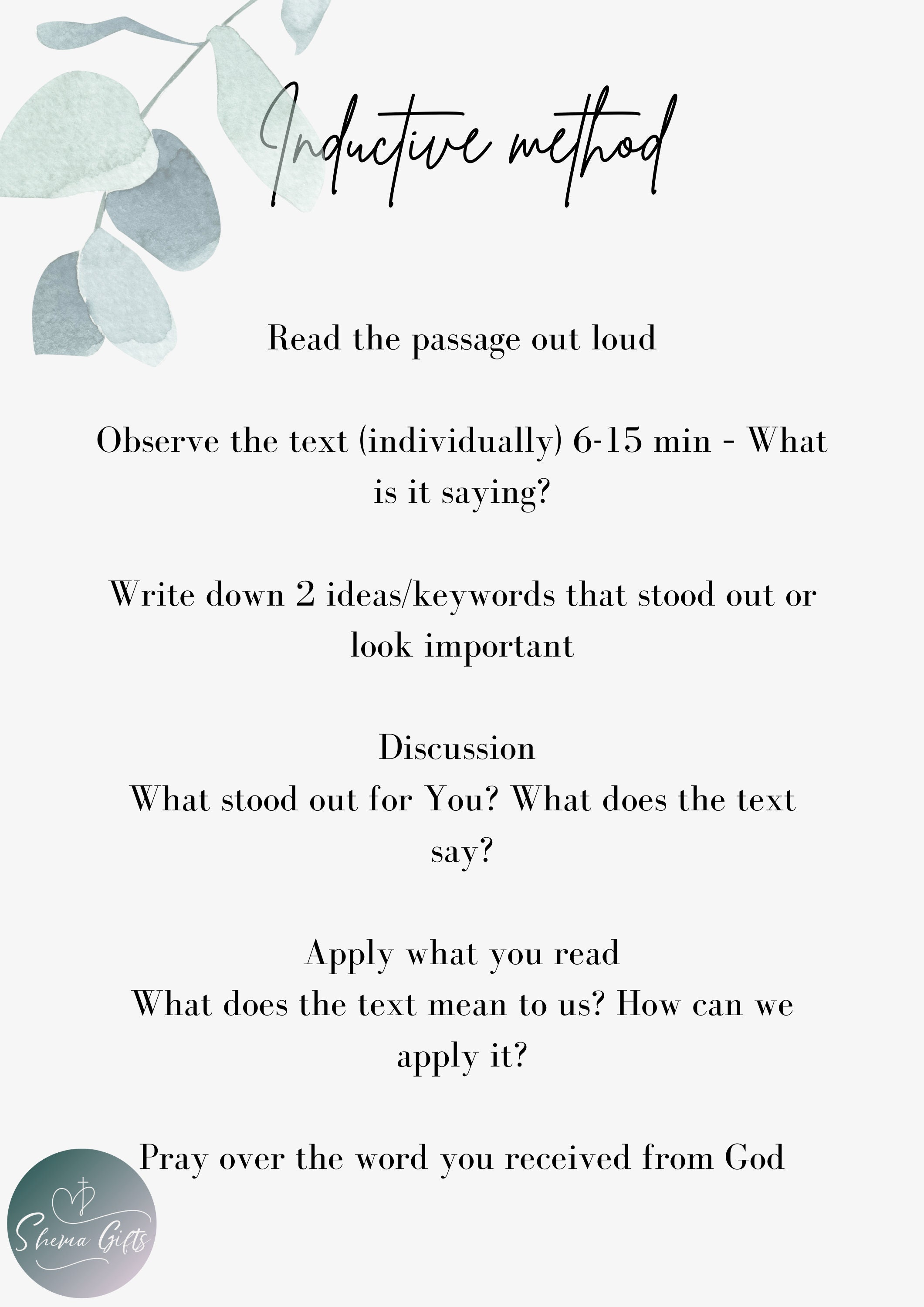 Bible Study Method Cards printable Bible Reading Tools - Etsy