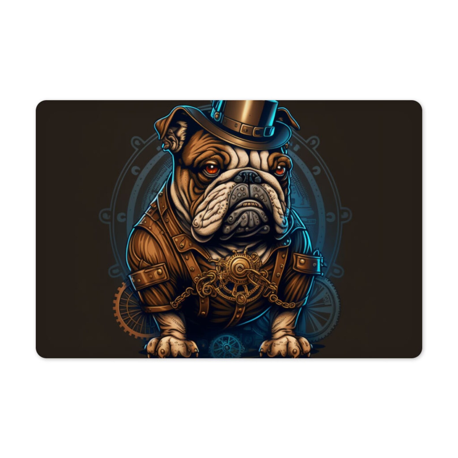 Cool Bulldog Pet Food Mat – Printed Anti-slip Pet Bowl Mat – Cute Pet ...