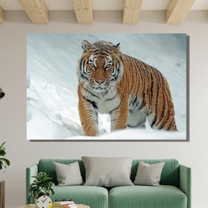 Siberian Tiger Poster, Amur Tiger Canvas Wall Art Design, Print Poster ...