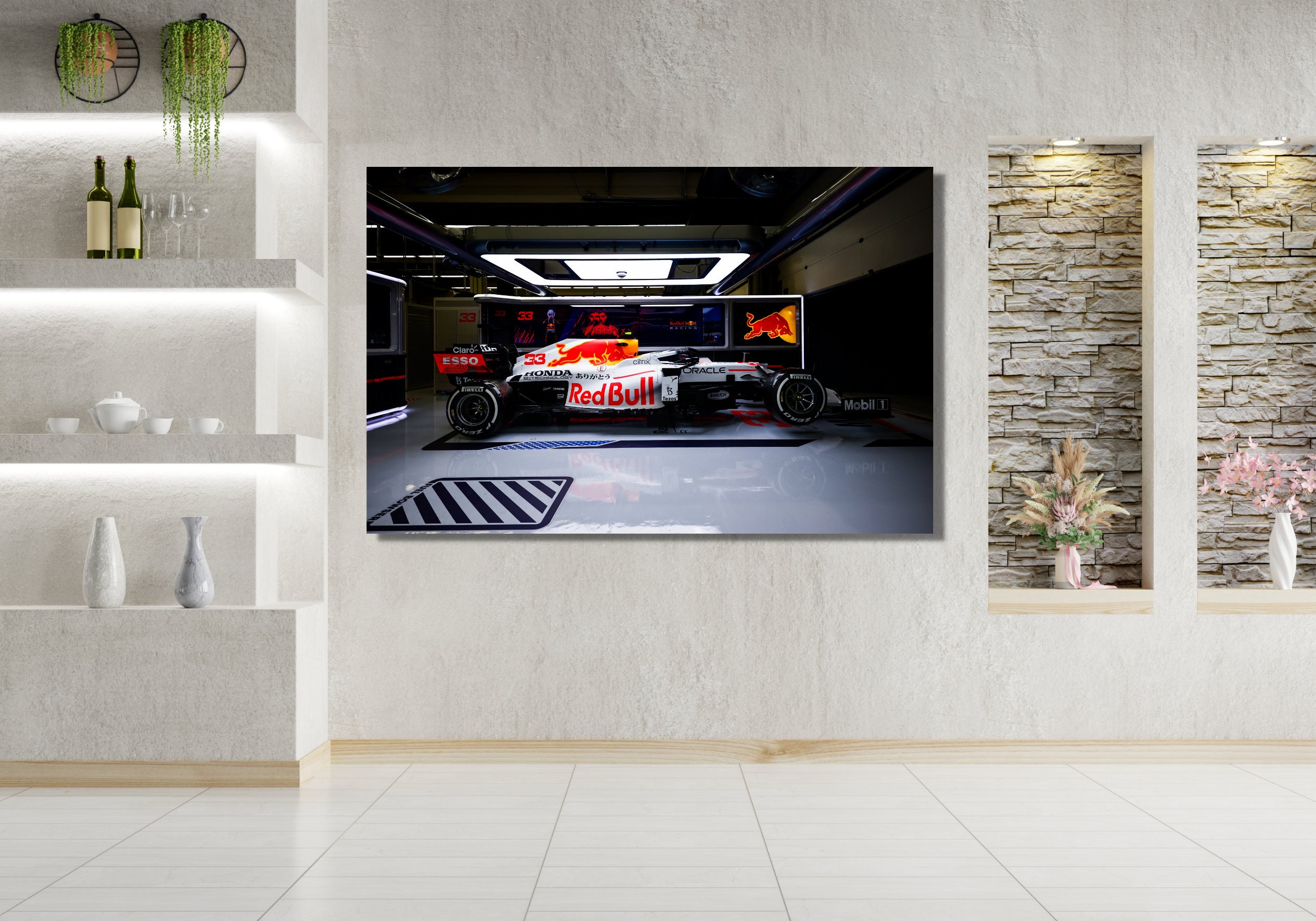 Red Bull F1 Car Canvas Wall Art Design, Red Bull F1 Car Poster Print ...