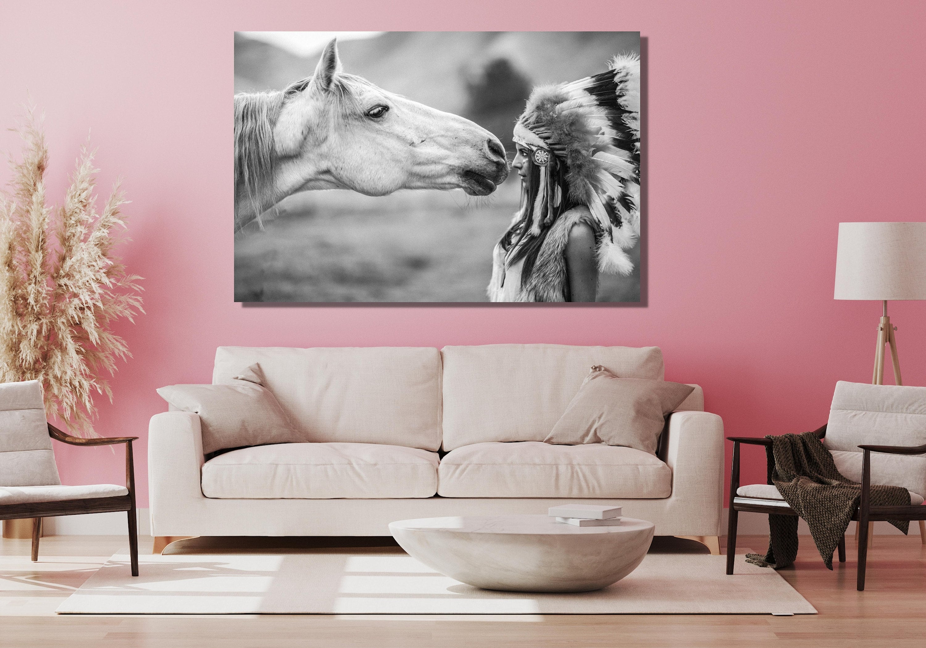 Native Indian Woman Print,american Indian Canvas Wall Art Design ...