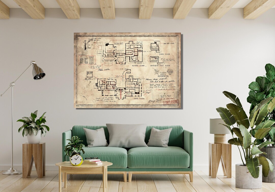 Planning of Spencer Mansion Canvas Wall Art Design, Poster Print Decor for Home & Office ...