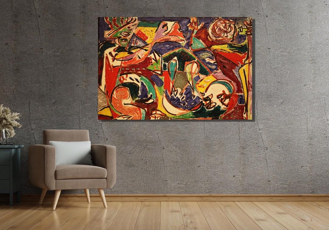 Pollock Print,jackson Pollock Portrait, Canvas Wall Art Design, Poster ...