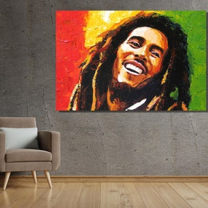 Bob Marley Poster, Reggae Artist Canvas Wall Art Design, Poster Print ...