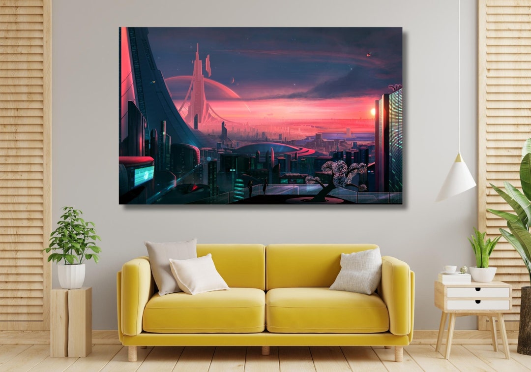 A City in the Future Canvas Wall Art Design,poster Print Decor for Home ...