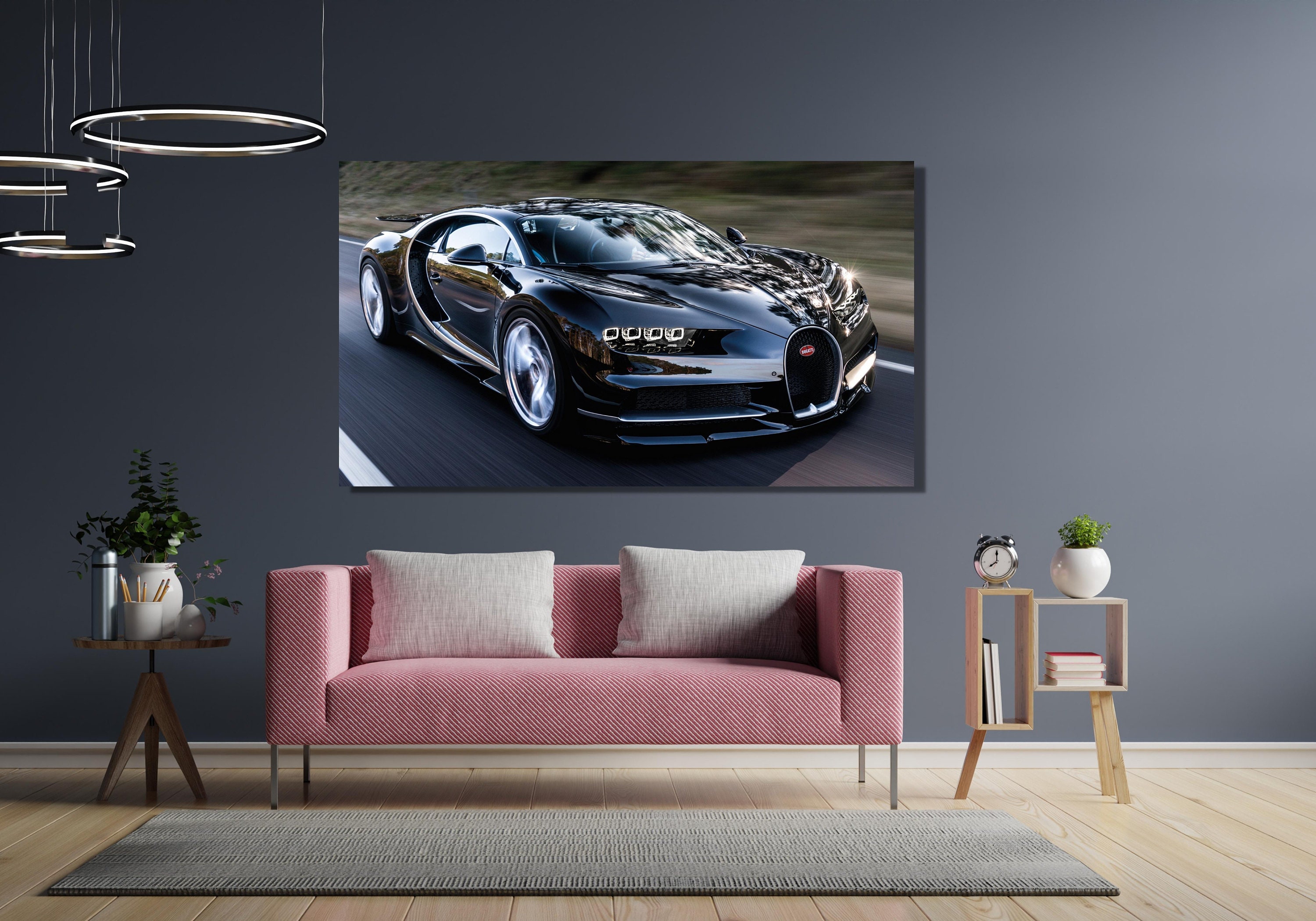 Black Bugatti Chiron Poster, Bugatti Canvas Wall Art Design, Poster ...