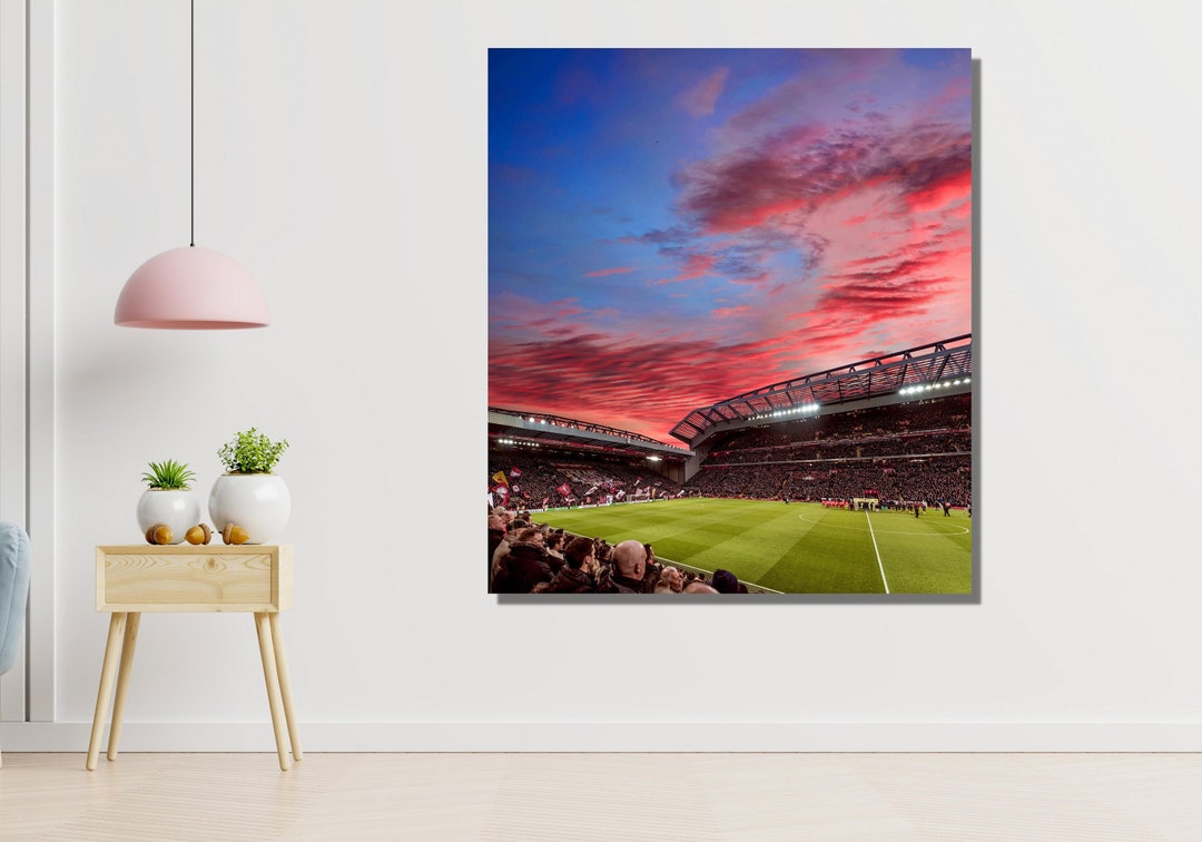 Anfield Stadium Poster, Liverpool FC Stadium Canvas Wall Art Design ...