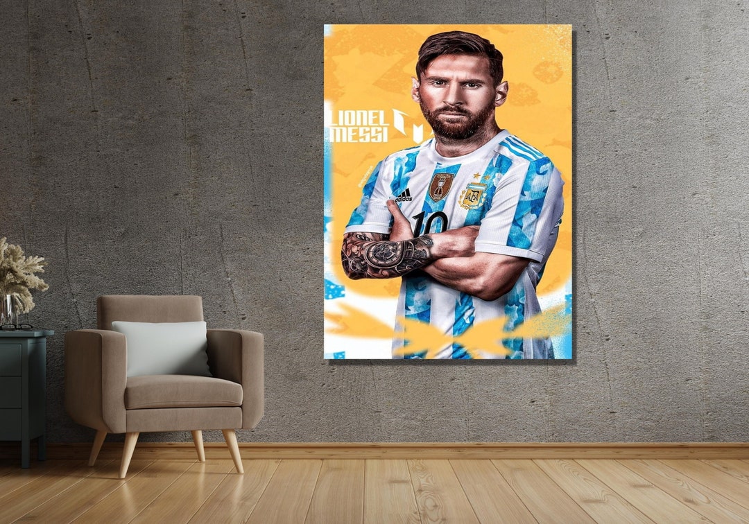 Messi Poster,lionel Messi Canvas Wall Art, Legend Football Player Print ...