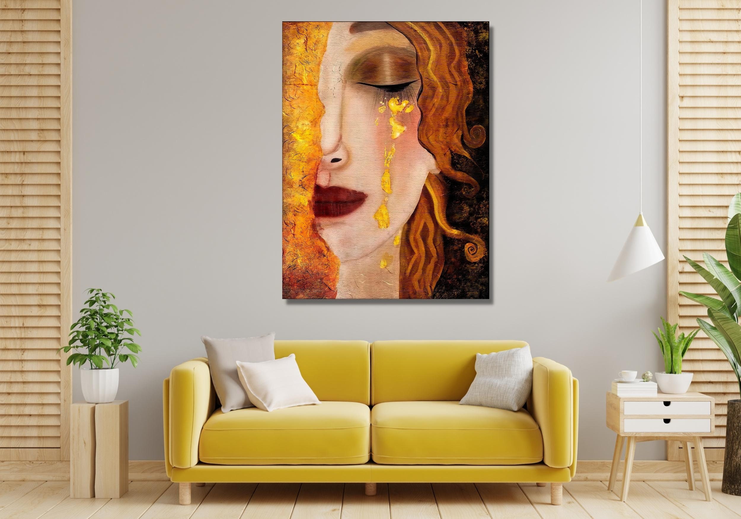 Golden Tears Print,the Freya's Tears Poster, Gustav Klimt Canvas Wall ...