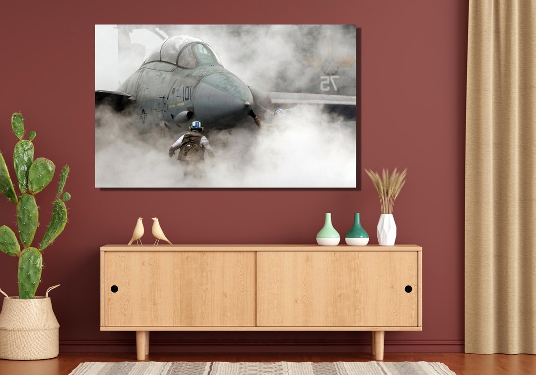 Tomcat Fighter Jet Poster, F14 Jet Canvas Wall Art Design, Print Decor ...