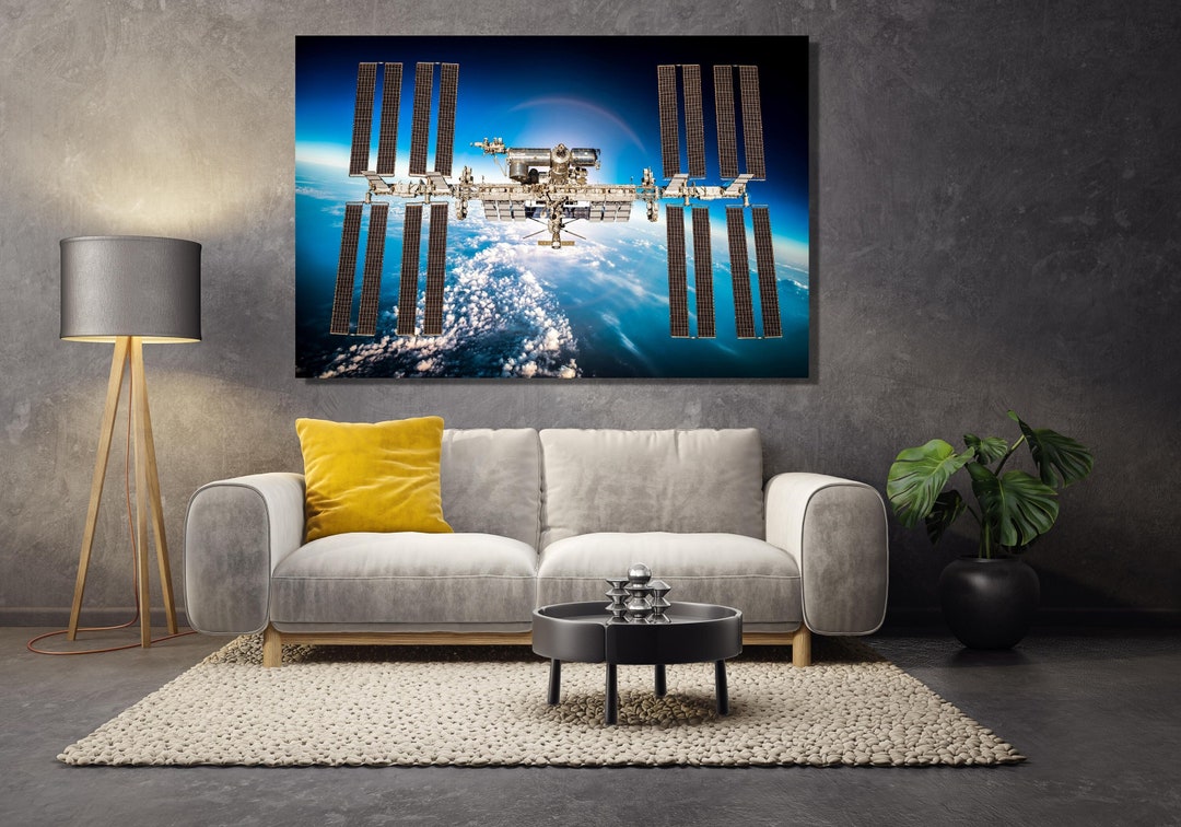 International Space Station Poster, Canvas Wall Art Design, Print Decor ...