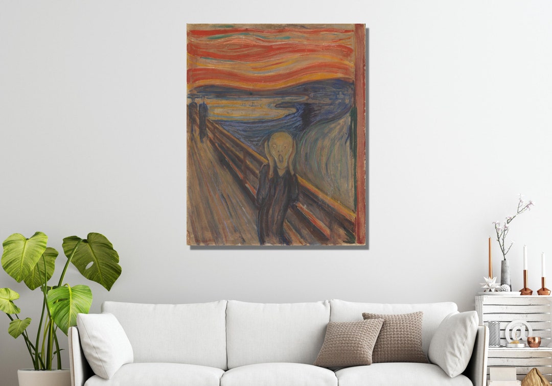 The Scream Print, Edvard Munch Canvas Wall Art Design, Poster Print ...