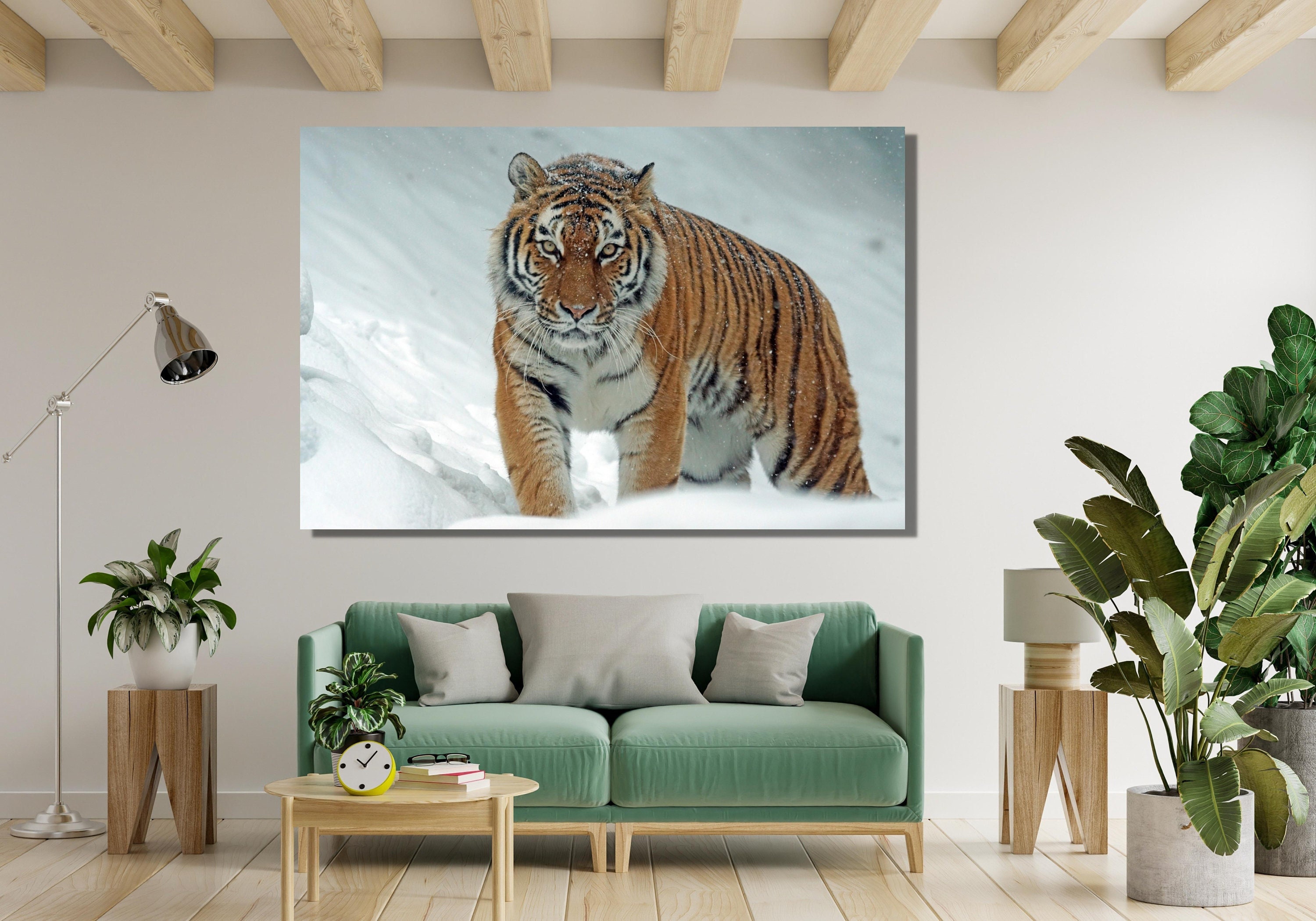 Siberian Tiger Poster, Amur Tiger Canvas Wall Art Design, Print Poster ...