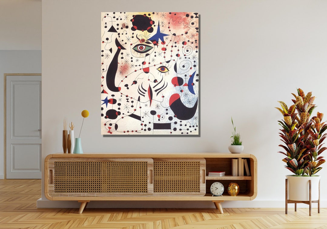 Joan Miro Canvas Print,in Love With a Woman Wall Art Design,ciphers and ...