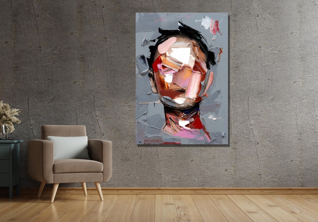 Abstract Colorful Face Canvas Art, Symbolic Portraits of the Joseph Lee ...