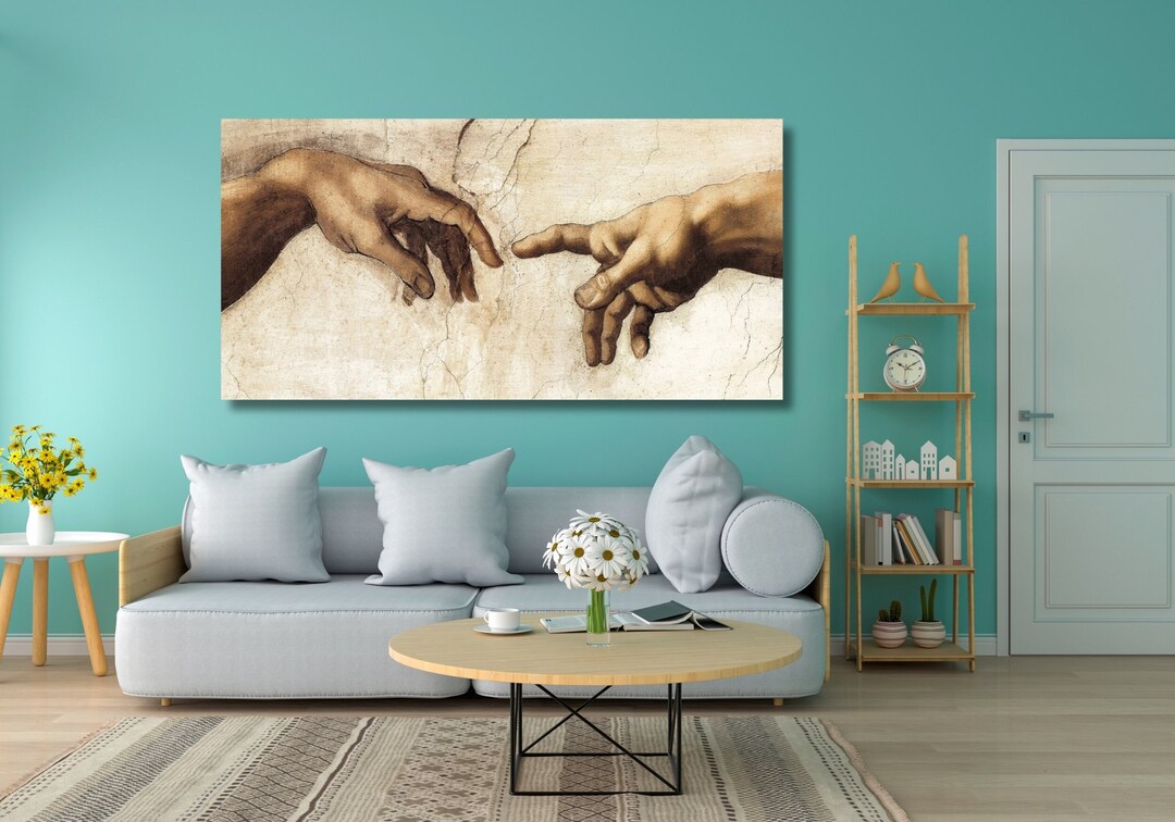 HOONA Hand of God the Creation of Adam Sistine Chape L Art Canvas Wall ...