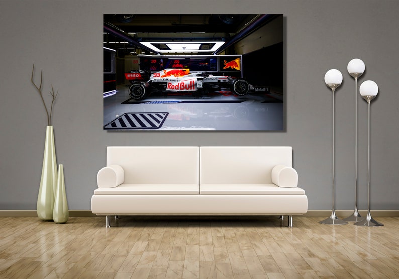 Red Bull F1 Car Canvas Wall Art Design, Red Bull F1 Car Poster Print ...