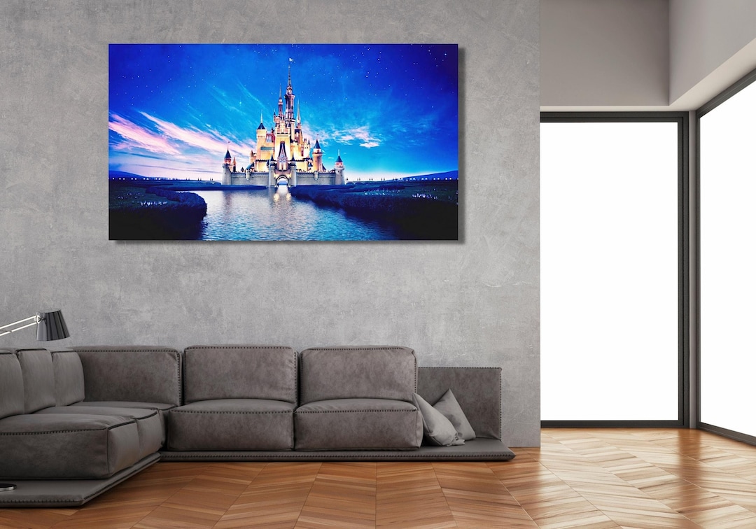 Disney Princess Art Wall Desing, Disney Cinderella Castle Canvas Print ...