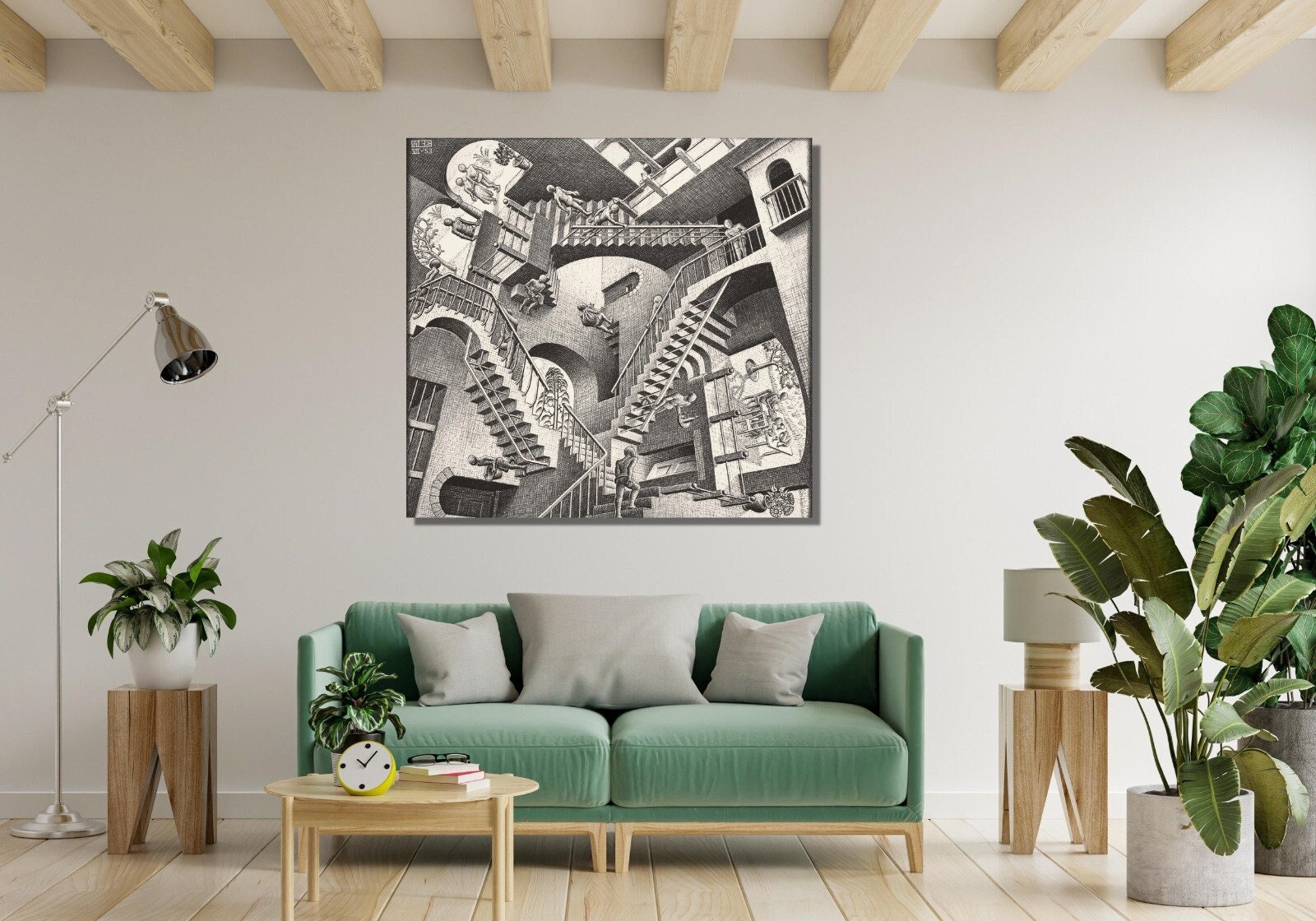 Maurits Cornelis Escher Print, Relativity Canvas Wall Art Design, Decor ...