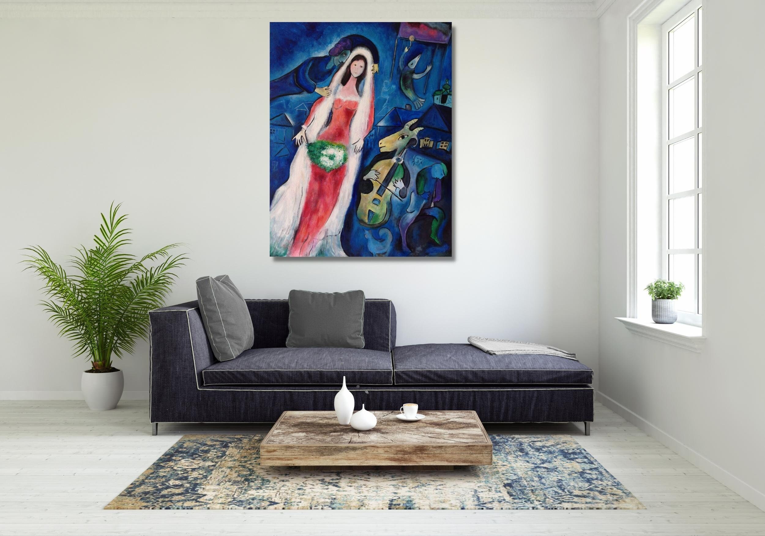 Marc Chagall's Bride and Goat Canvas Art Wall Art Design - Etsy