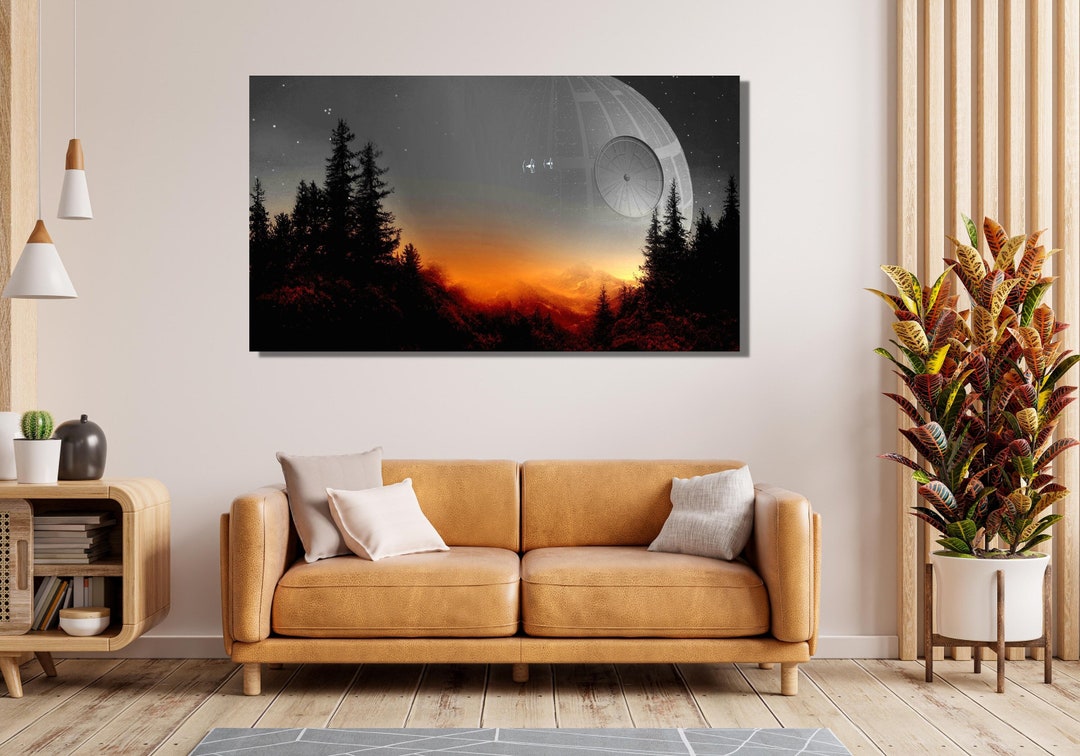 Death Star Print, Star Wars Canvas Wall Art Design, Poster Print Decor ...