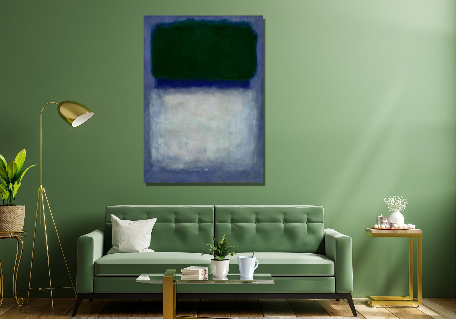 Mark Rothko Print, Green on Blue earth,green and White Canvas Wall Art ...