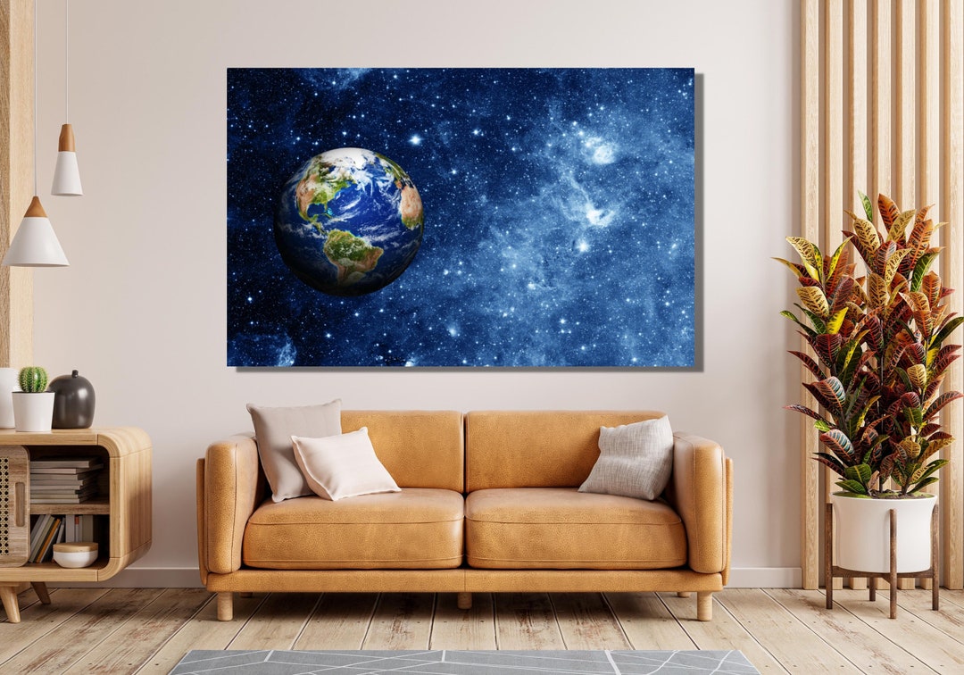 Planet Earth Poster, Planet Earth Canvas Wall Art Design, Print Decor ...