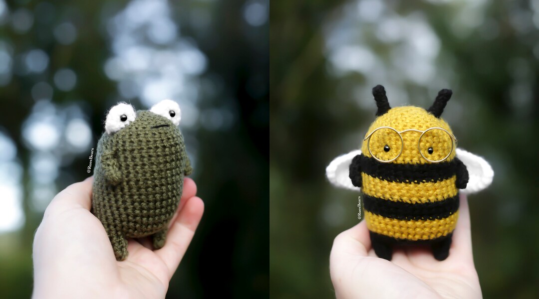 Crochet Amigurumi TWO PATTERNS: Frog and Bee, English PDF - Etsy