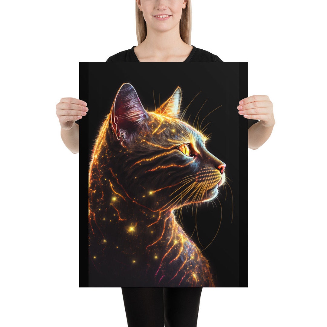 Sparkle Cat 9 II Cat Poster, Cat Wall Art, Cat Lover Wall Decor, Gift ...