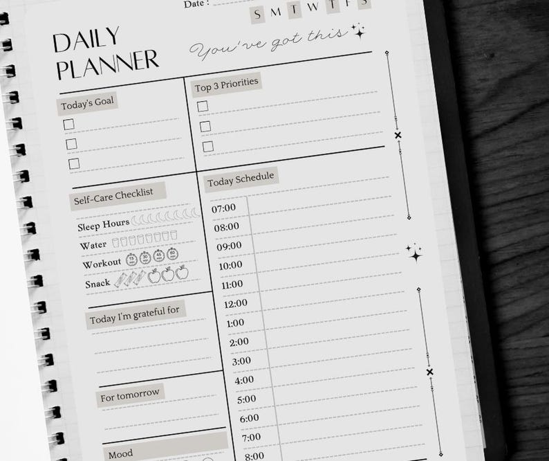 Ultimate Daily Planner: 7-page Printable With Hourly Schedule, To-do ...