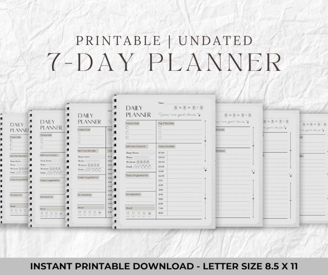 Ultimate Daily Planner: 7-page Printable With Hourly Schedule, To-do ...