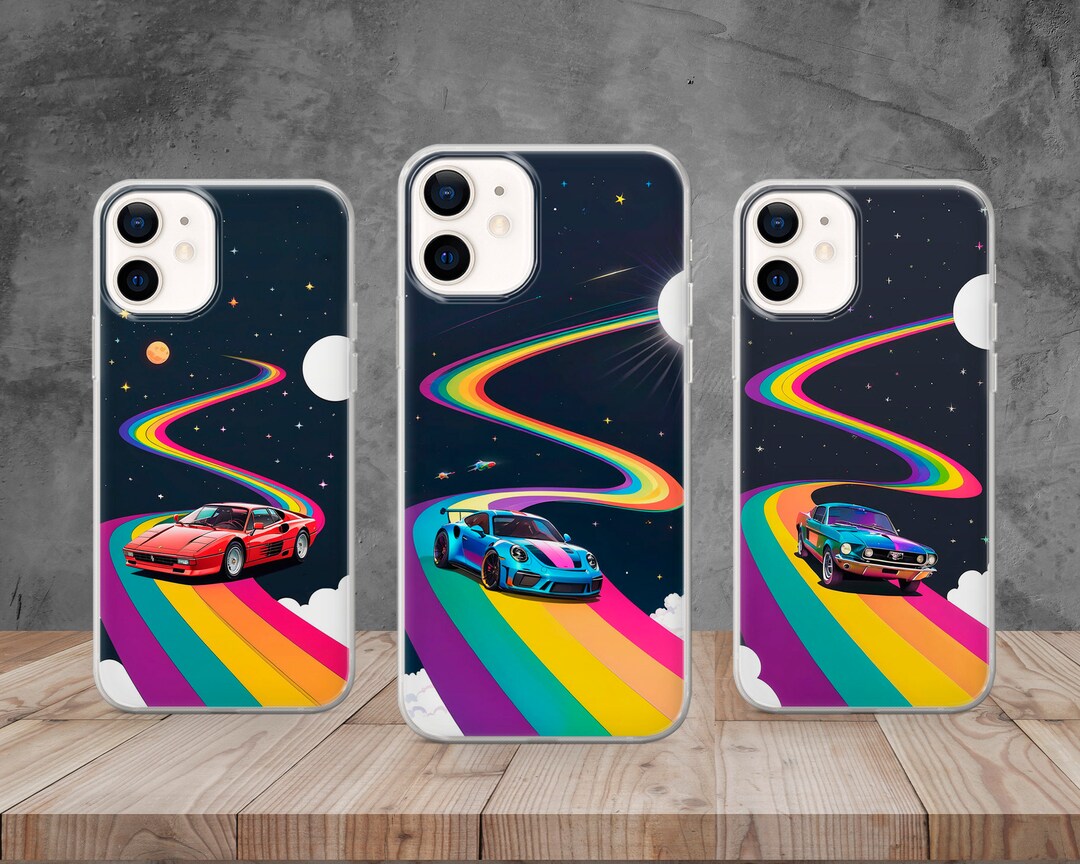 Sci-fi Supercar Phone Case Race Wheels Cover for iPhone 16, 15, 14, 13 ...