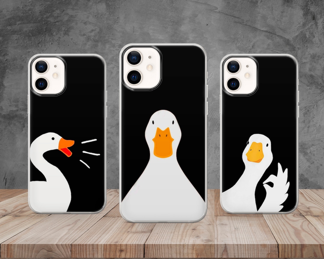 Funny Duck Phone Case Cartoon Cover for iPhone 16, 15, 14, 13, 12, 11 ...