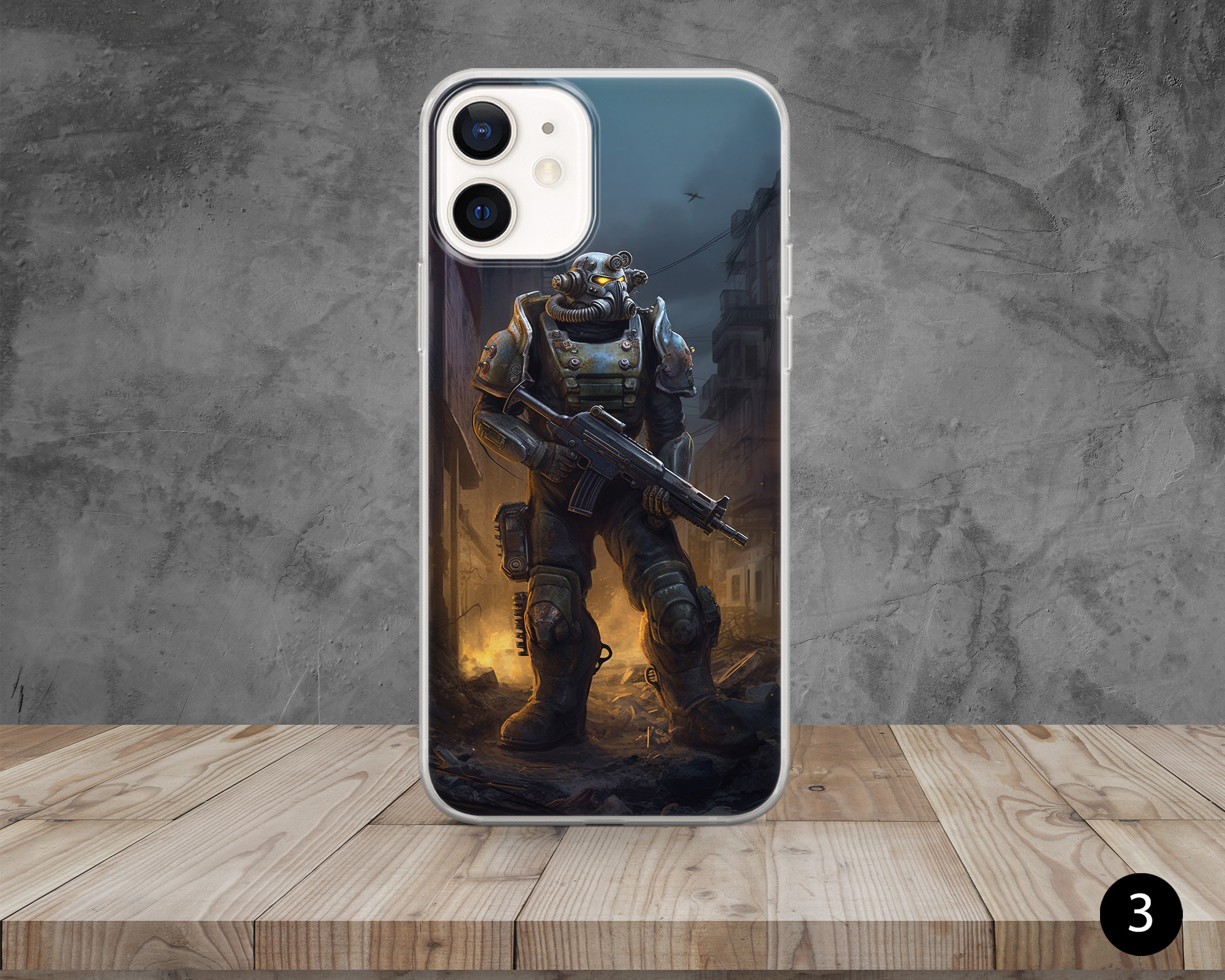 Power Armor Soldier Phone Case Gaming Cover for iPhone 16, 15, 14, 13 ...