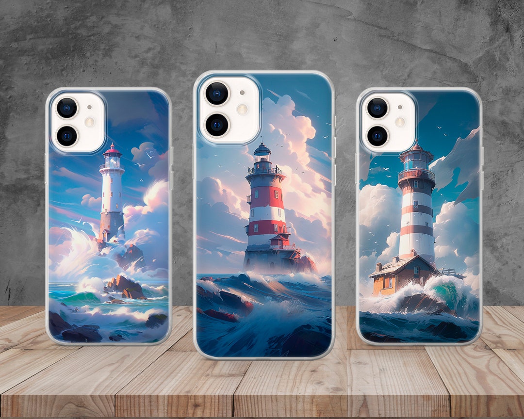 Lighthouse Nautical Phone Case Painting Cover for iPhone 17, 16, 15, 14 ...
