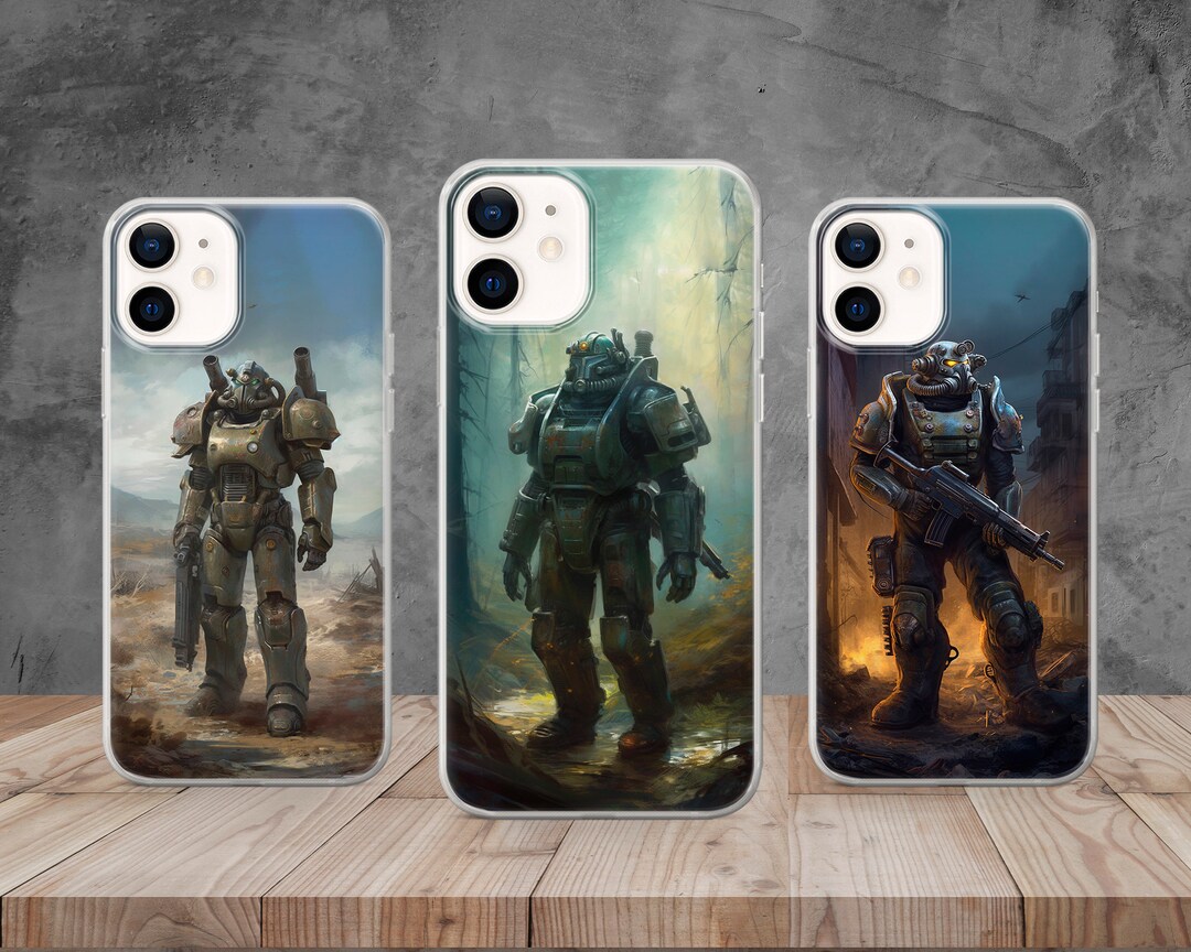 Power Armor Soldier Phone Case Gaming Cover for iPhone 16, 15, 14, 13 ...